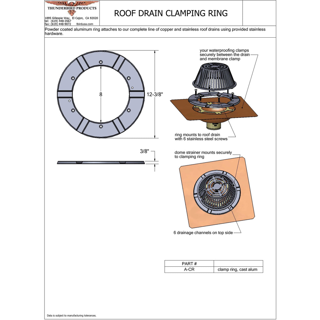 Roof Drain Clamping Ring Thunderbird Products