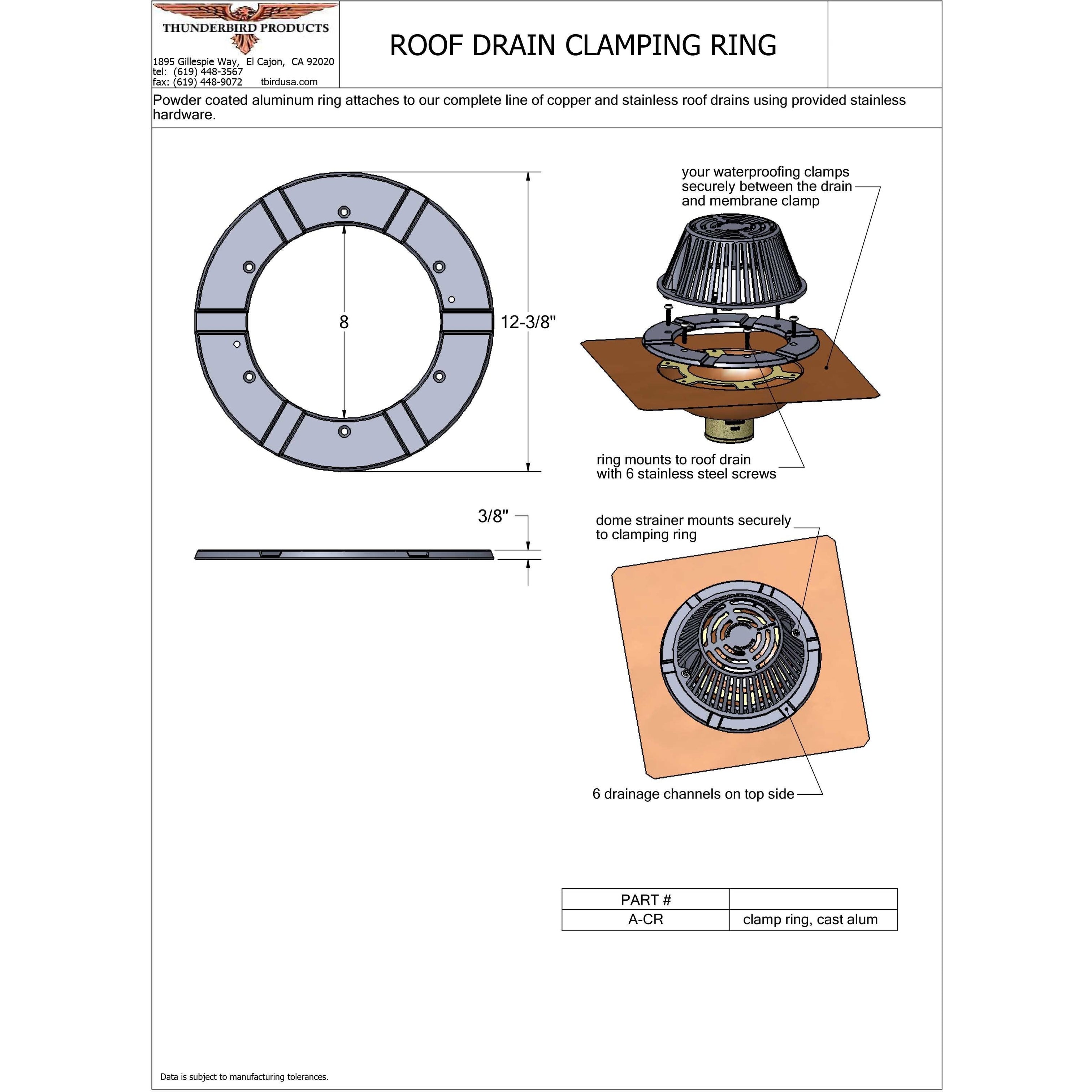 Roof Drain Clamping Ring | Thunderbird Products