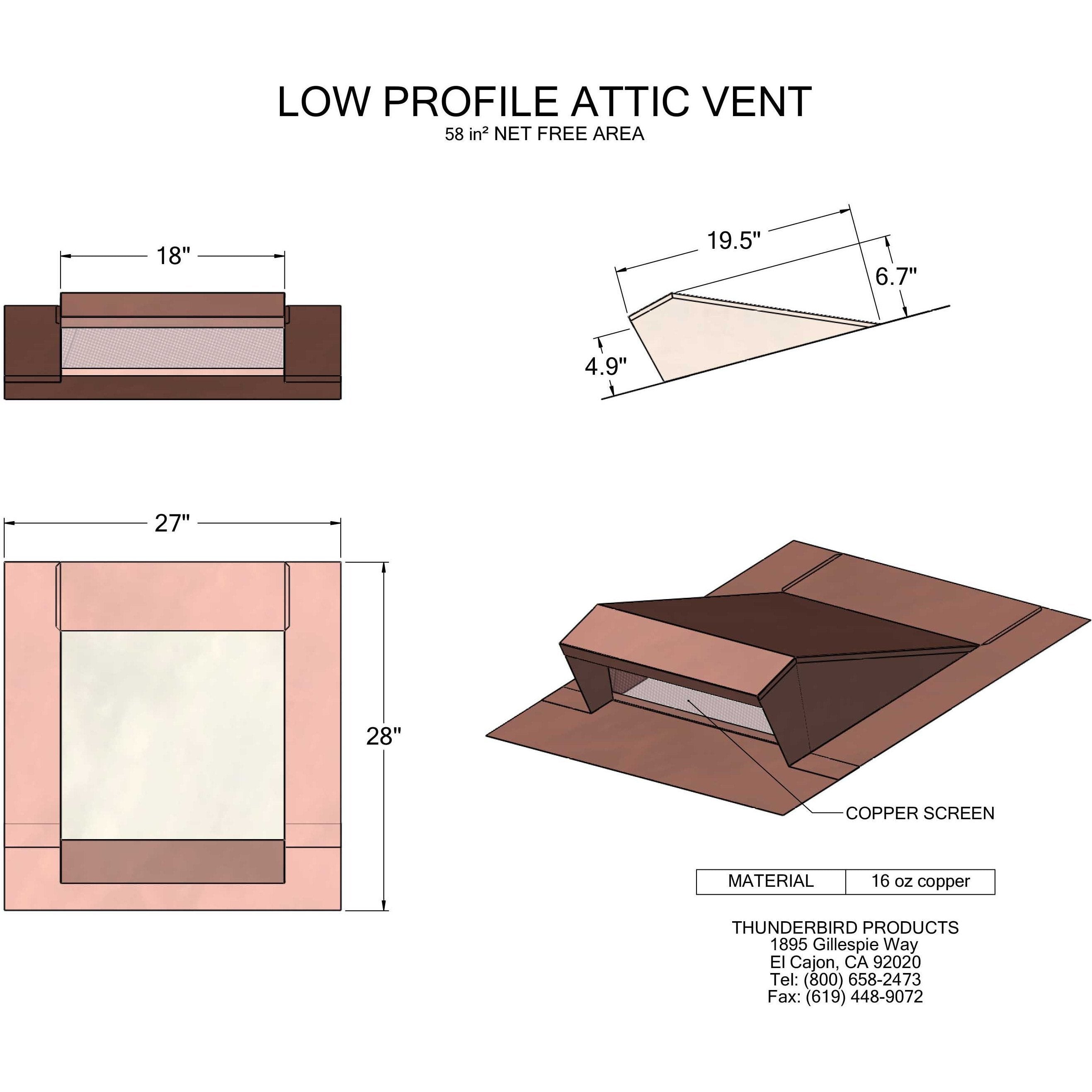 Low Profile Attic Roof Vent | Thunderbird Products