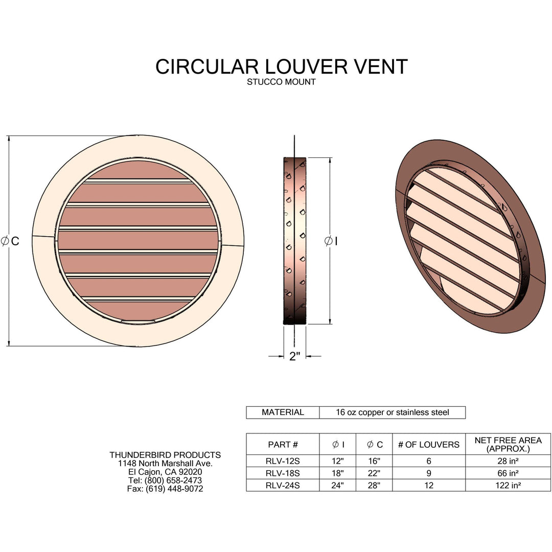 Round Louvered Gable Wall Vent | Thunderbird Products